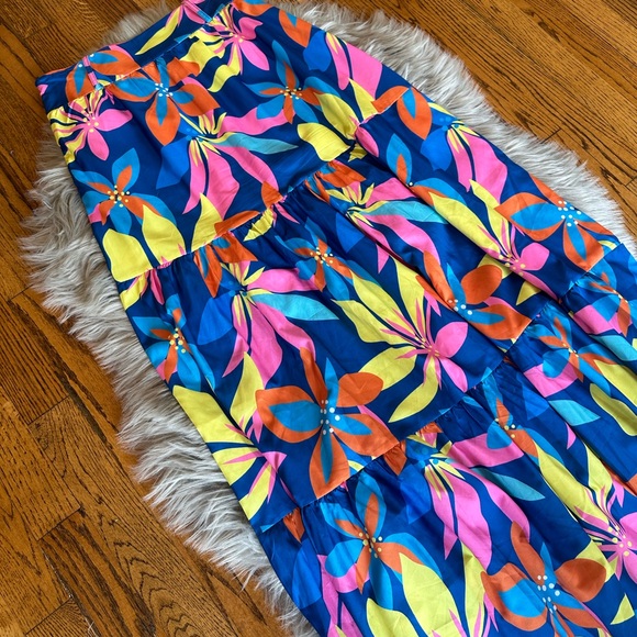 Skirts | Colorful Floral Matching Set Maxi Skirt And Crop Top | Poshmark